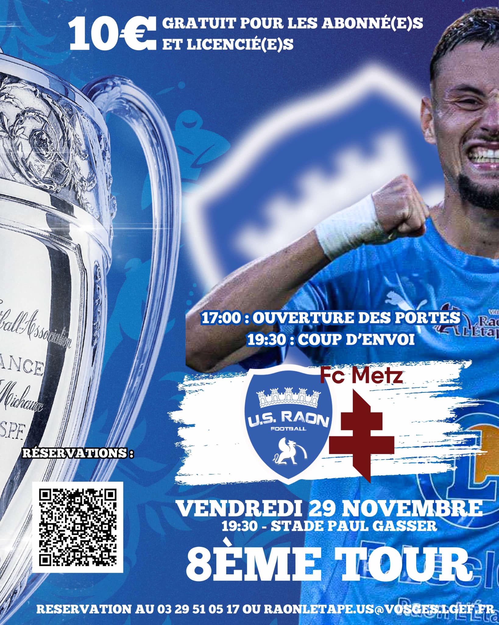 Football – La billetterie pour le match US Raon-l'Etape – FC Metz est ouverte - La Plaine des Vosges