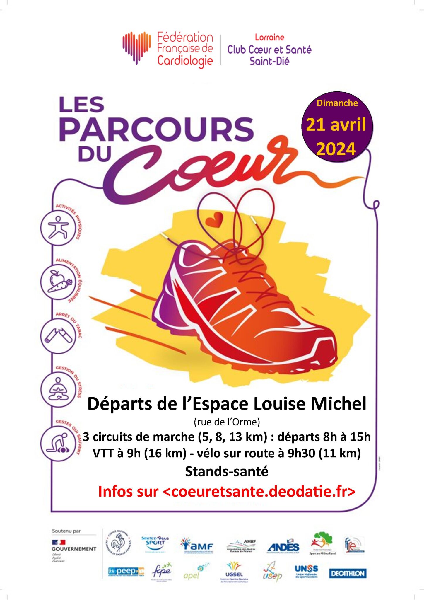 Toutes les informations pratiques sur le Parcours du Coeur 2024 - Saint ...