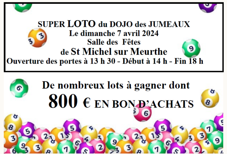 Super LOTO du DOJO des Jumeaux - Saint Die Info