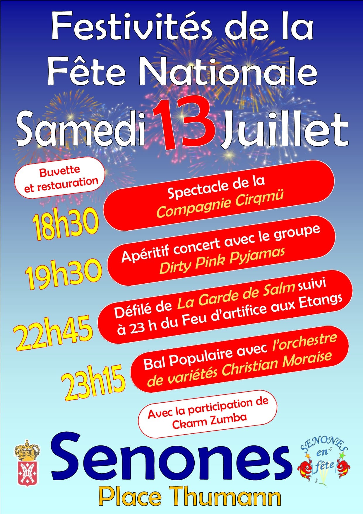 Senones – Le programme des festivités de la Fête Nationale - Saint Die Info